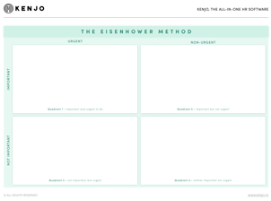 Free PDF download "Eisenhower Matrix Template" | Kenjo