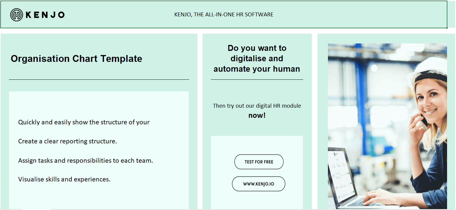 Free PDF download "organisational chart" | Kenjo